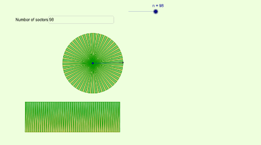 Area of a Circle - Wedge (Sector) 98 wedges – GeoGebra