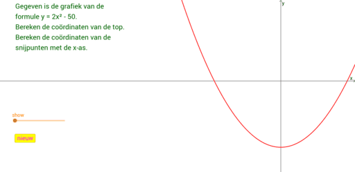Top en snijpunten x-as – GeoGebra
