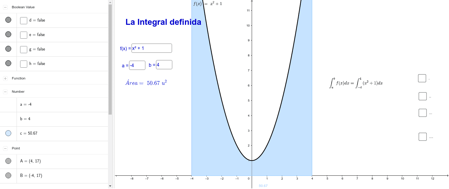 INTEGRAL DEFINIDA – GeoGebra