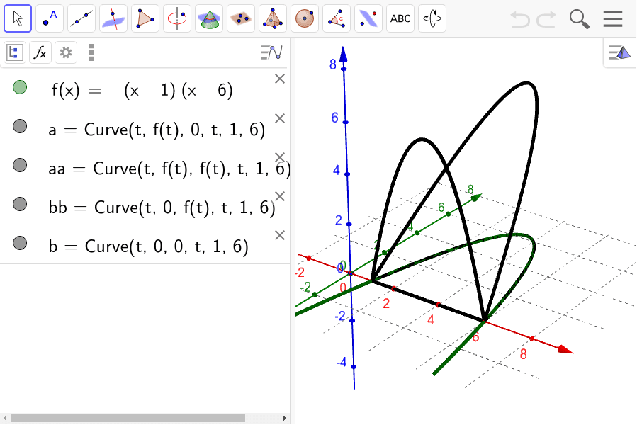 Square Cross Sections Perpendicular to x-Axis – GeoGebra