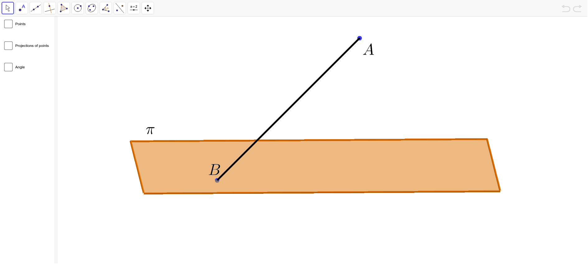 angle between line and plane – GeoGebra