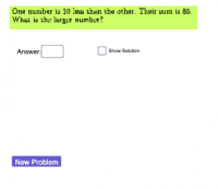 Word Problem 3 (Number Problem) – GeoGebra
