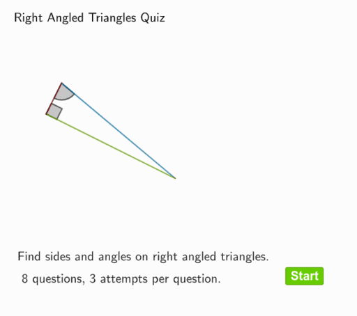 Quiz Right Angled Triangles – GeoGebra