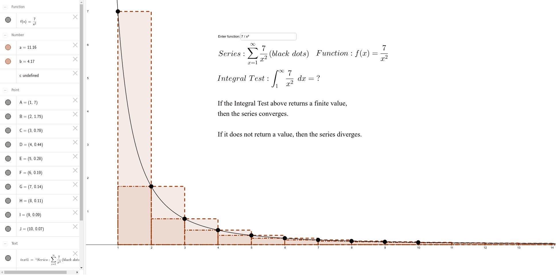Integral Test for Convergence or Divergence – GeoGebra