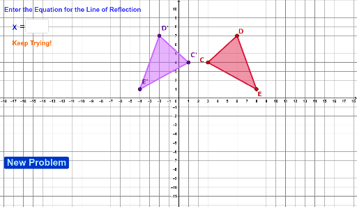 Determining Equations of Reflection Lines – GeoGebra