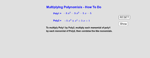 Multiplying Polynomials – GeoGebra