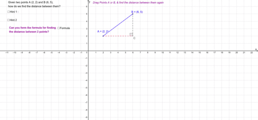 Distance between two points – GeoGebra