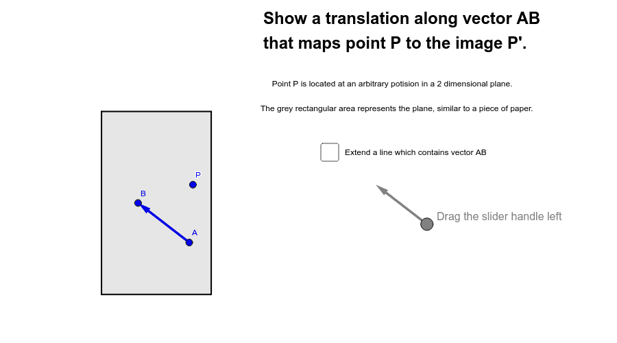 Translation of a Point Along a Vector – GeoGebra