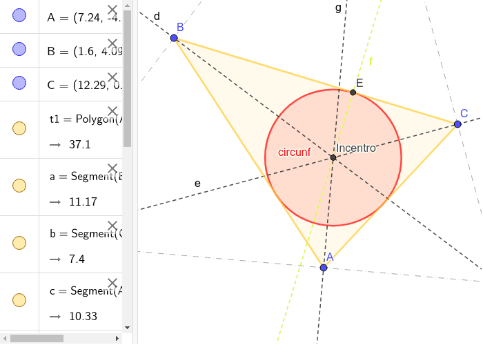 Incentro de un triángulo – GeoGebra