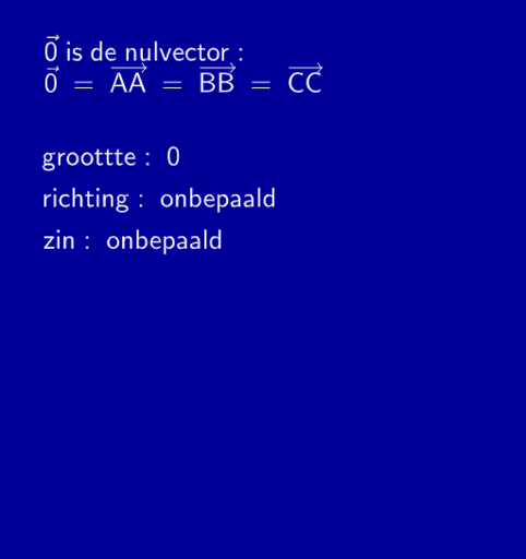 Nulvector - Gelijke vectoren - Tegengestelde vectoren – GeoGebra