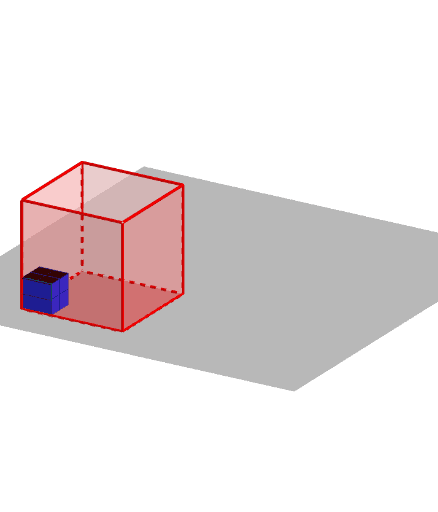 Cube packing with fractional edge lengths – GeoGebra