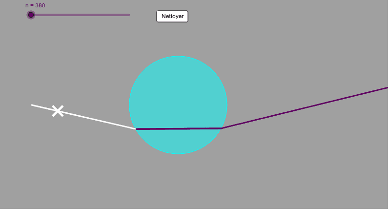Diffraction de la lumière dans une goutte d'eau – GeoGebra