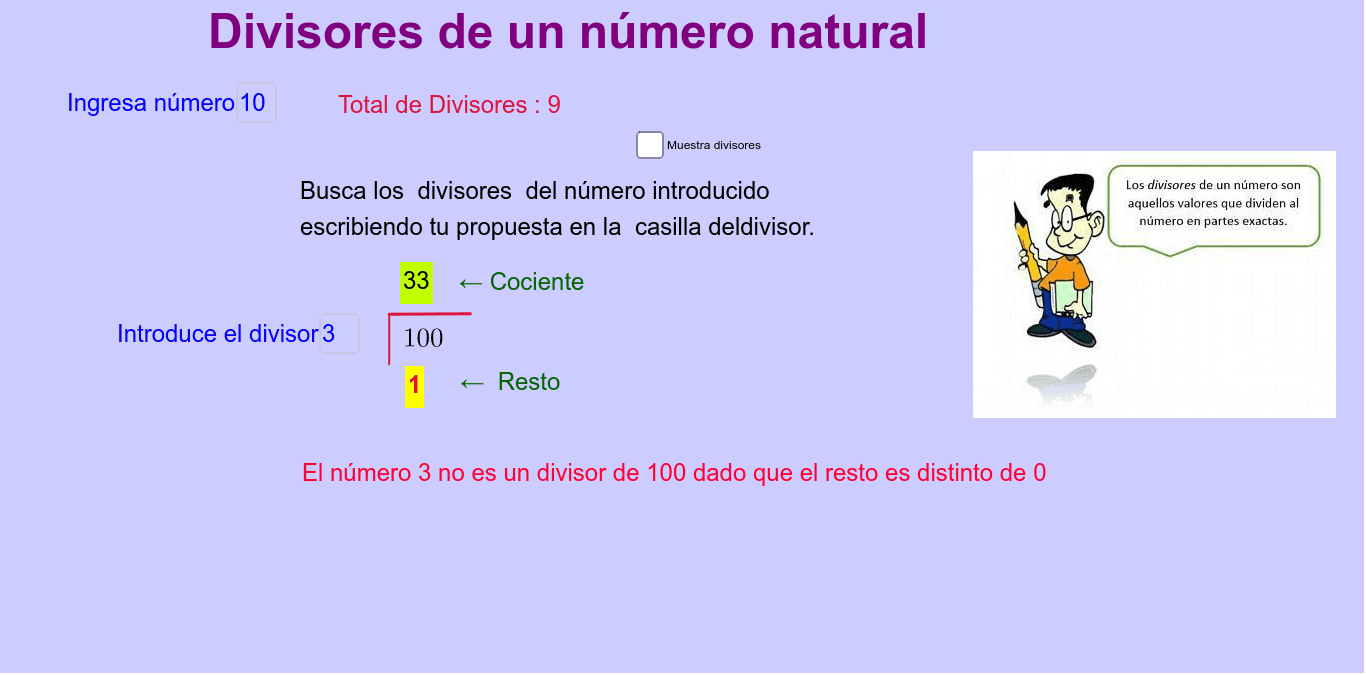 Divisores de un número natural – GeoGebra