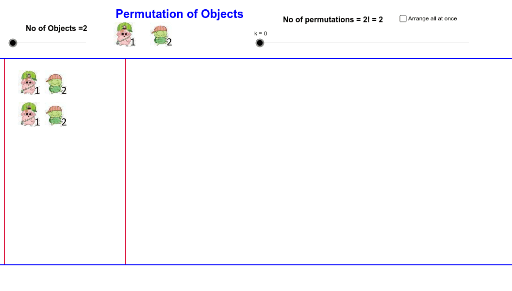 Permutation of different cards (distinguishable objects) – GeoGebra