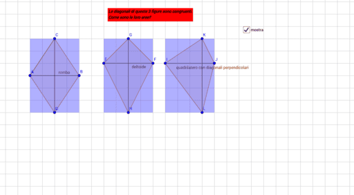 Area di quadrilateri con diagonali perpendicolari – GeoGebra