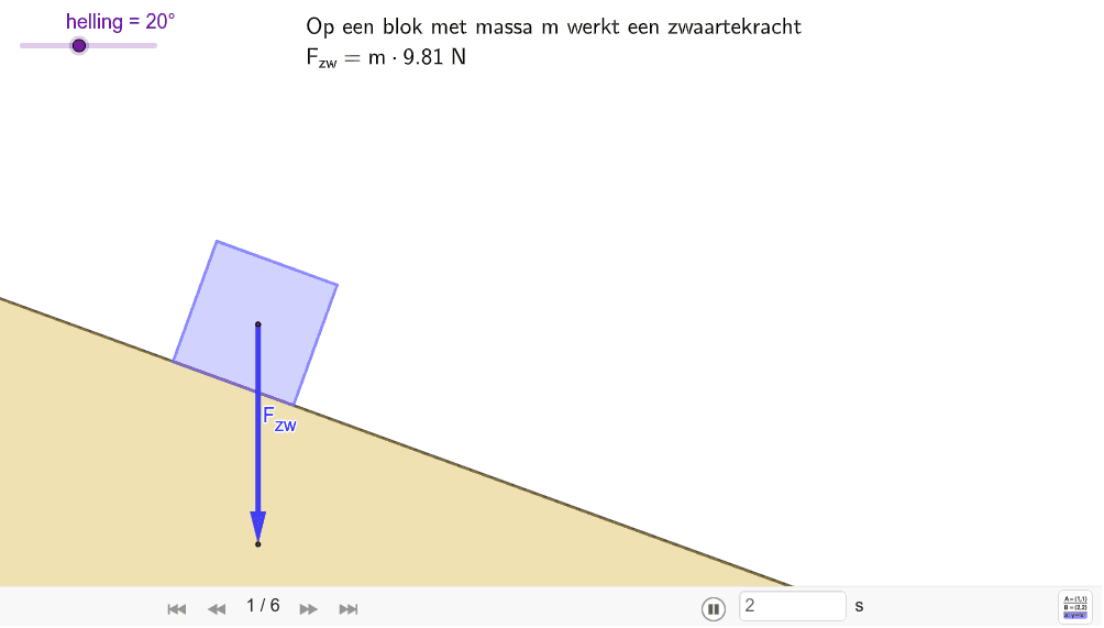 wrijving - helling – GeoGebra