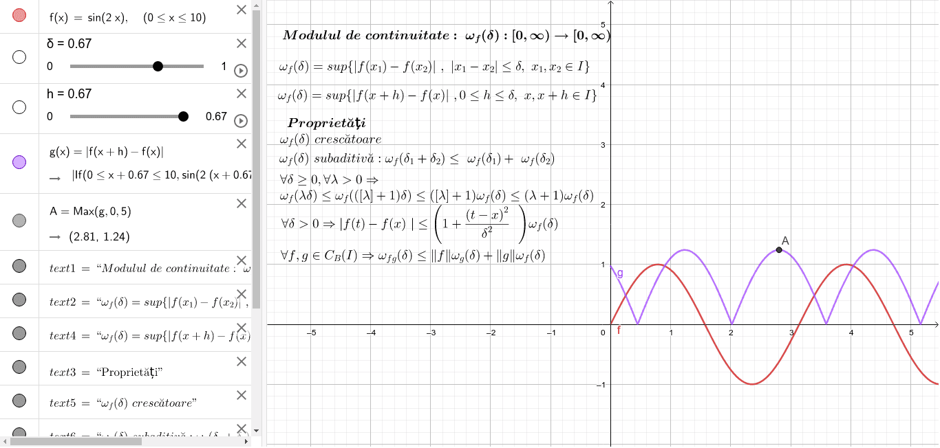 Modulus of continuity – GeoGebra
