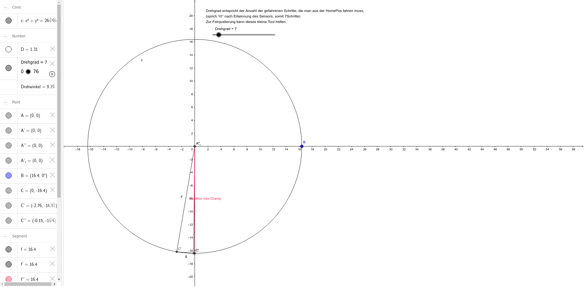 Clamp Drehung – GeoGebra