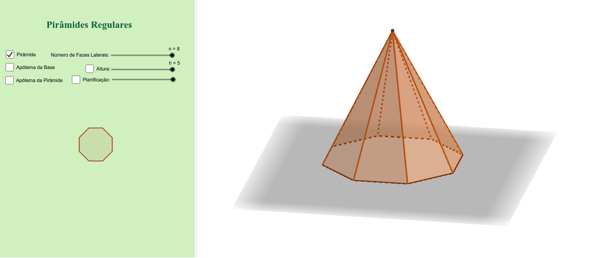 Pirâmides Regulares – GeoGebra