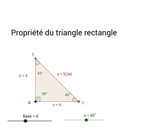 Propriété du triangle rectangle – GeoGebra