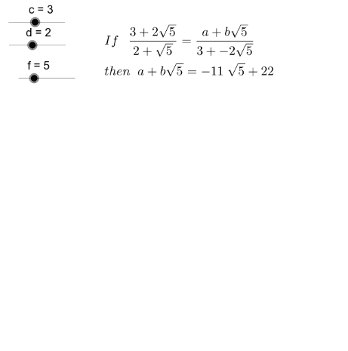 Surds Fraction Manipulation - Question Setter – GeoGebra