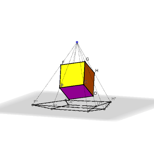 Projections of a rotating 3-cube – GeoGebra