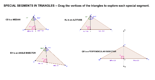Special Segments in Triangles – GeoGebra