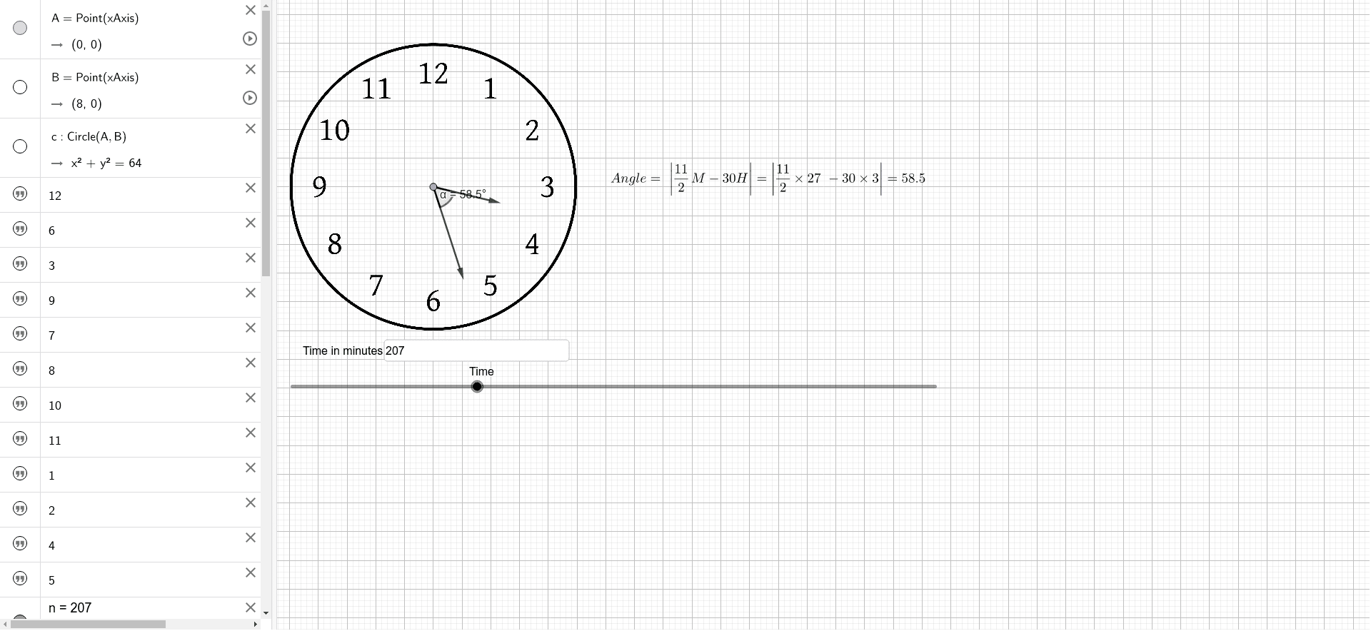 Clock - Angles – GeoGebra
