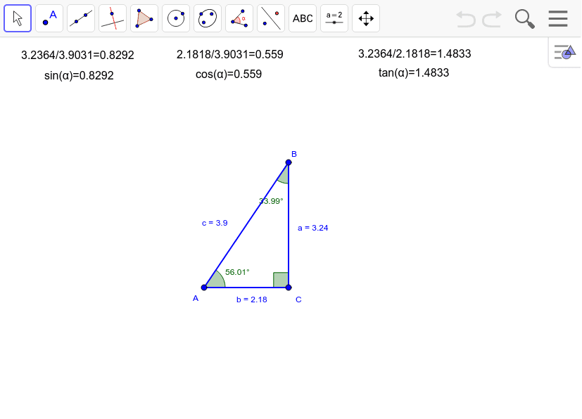 Exploring Trig Ratios – GeoGebra