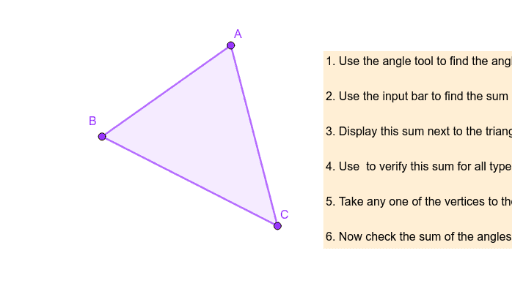Internal angles of a triangle – GeoGebra