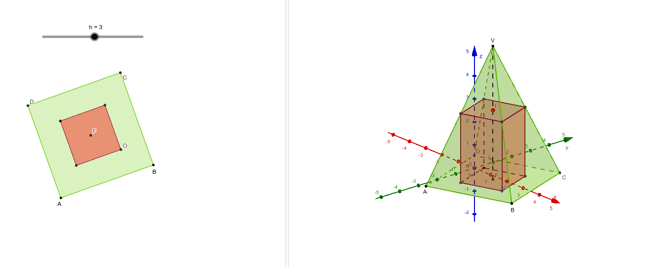 Pirâmide e prisma – GeoGebra