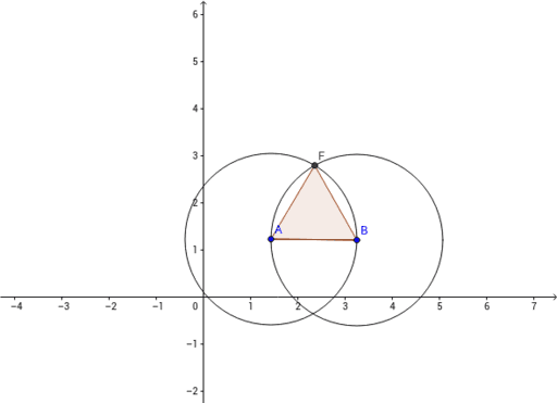 Triangle created by straight edge and compass – GeoGebra