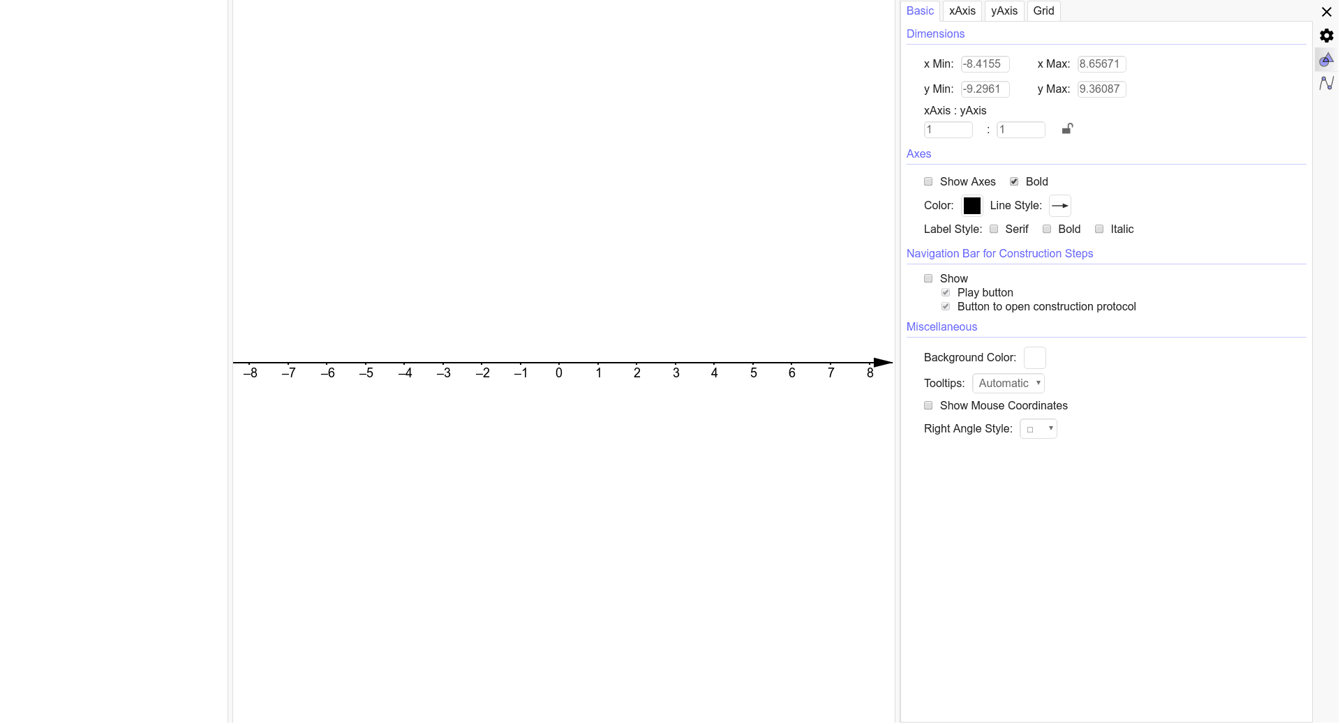 Axe gradué – GeoGebra