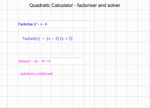 Quadratic Solver – GeoGebra
