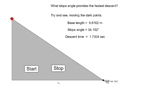 Fastest path – GeoGebra