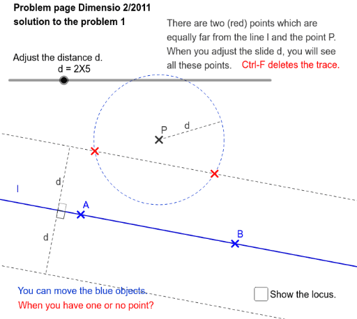 Problem page, Dimensio 2/2011, worksheet1 – GeoGebra