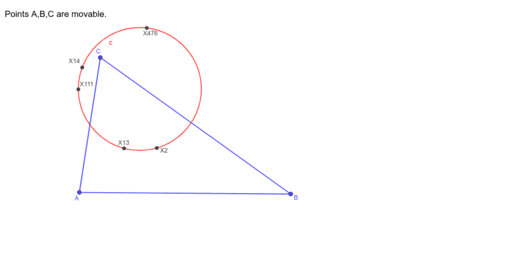Five concyclic triangle centers II – GeoGebra