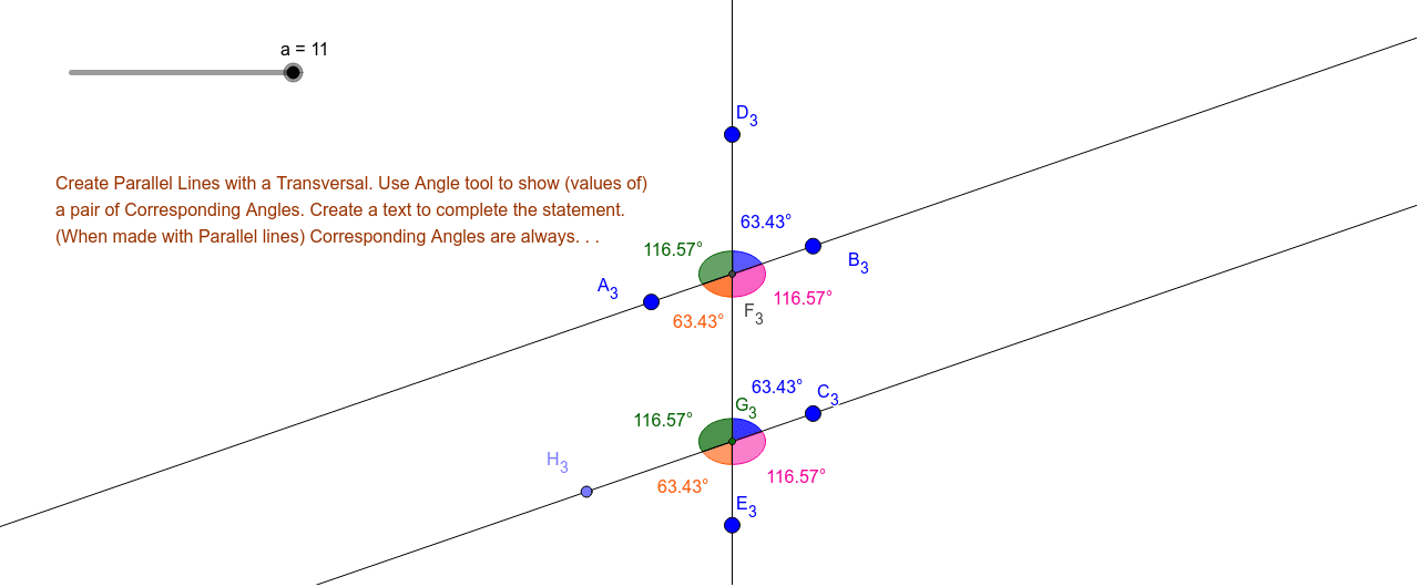 Horizontal & Parallel Line Properties – GeoGebra