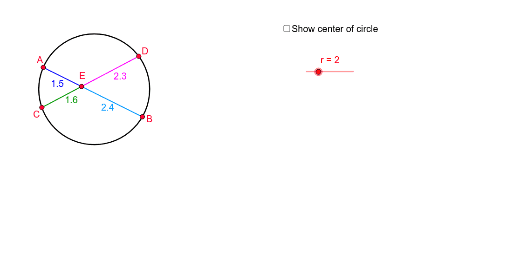 Intersecting Chords Inside a Circle Segment Lengths – GeoGebra