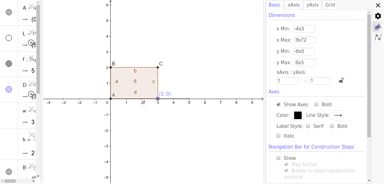 Maximum Area of Rectangular Fencing – GeoGebra