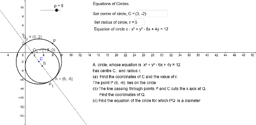 Equations of Circles - Question Setter – GeoGebra
