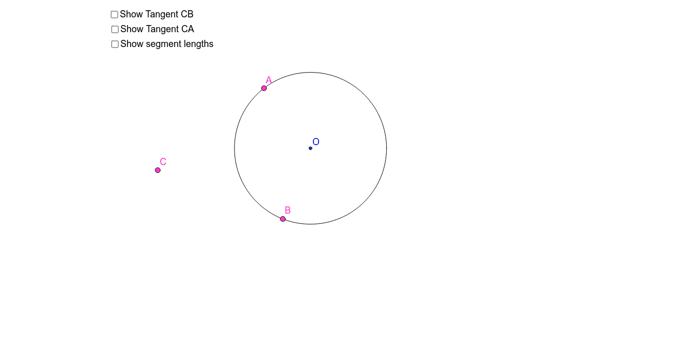 Two Tangents from External Point – GeoGebra