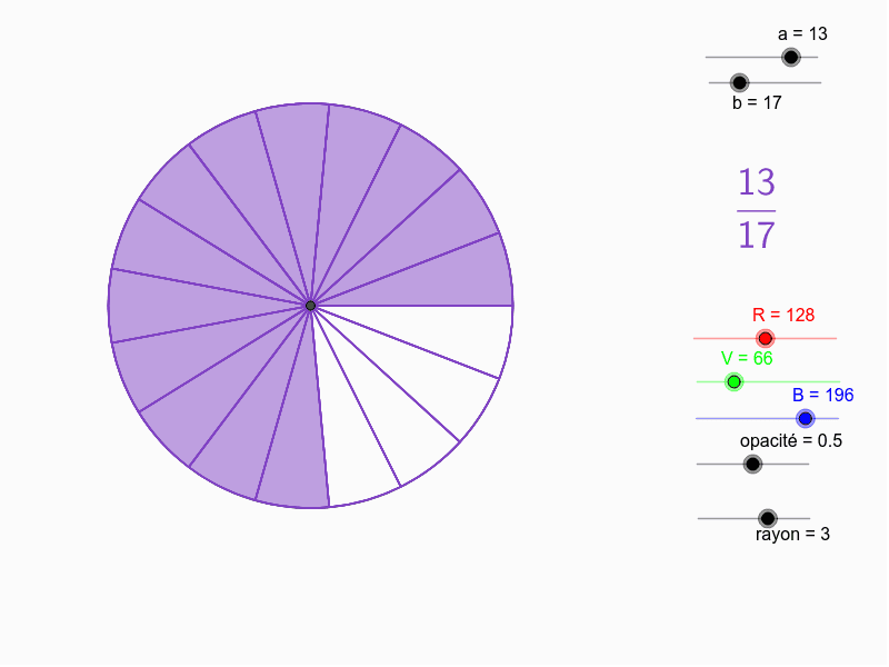 Fractions: visualisation – GeoGebra