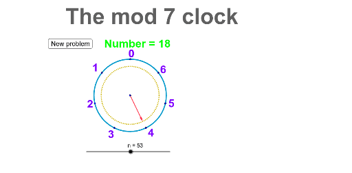 The mod 7 clock – GeoGebra