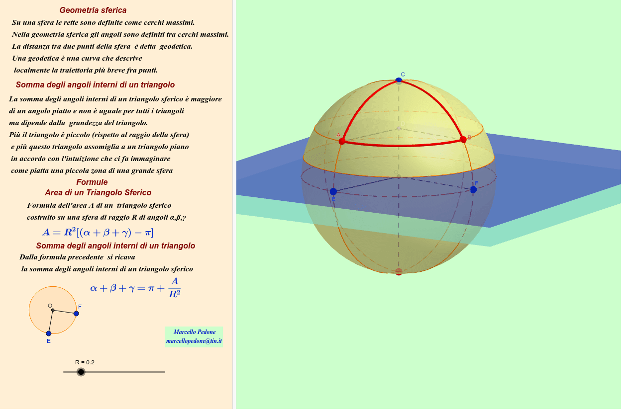 Geometria sulla sfera – GeoGebra