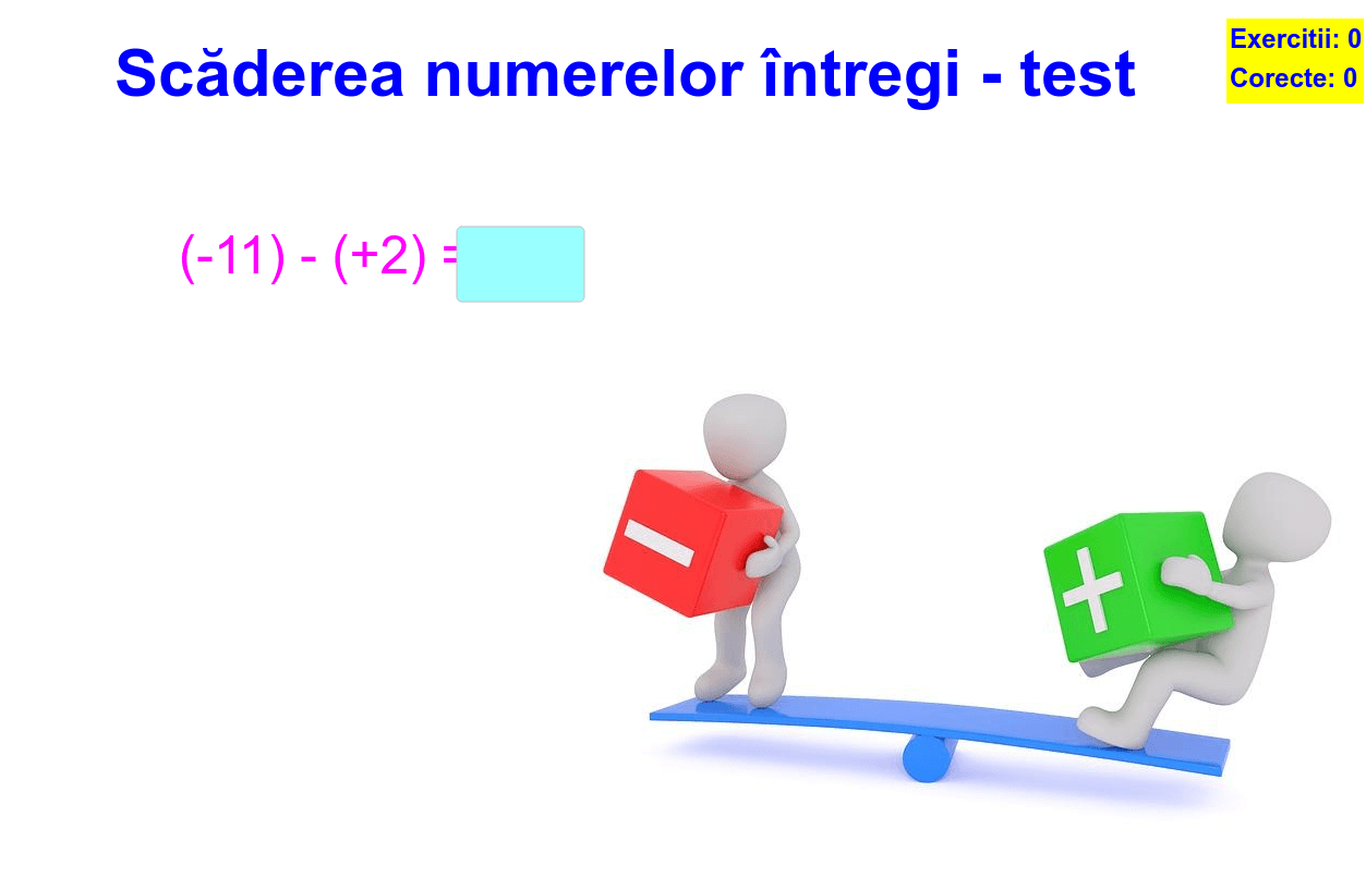 Scaderea numerelor intregi – GeoGebra
