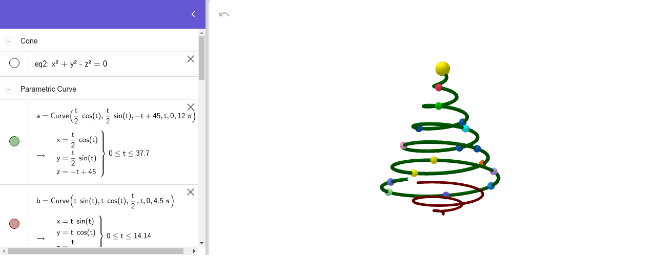 Parametric Christmas Tree – GeoGebra