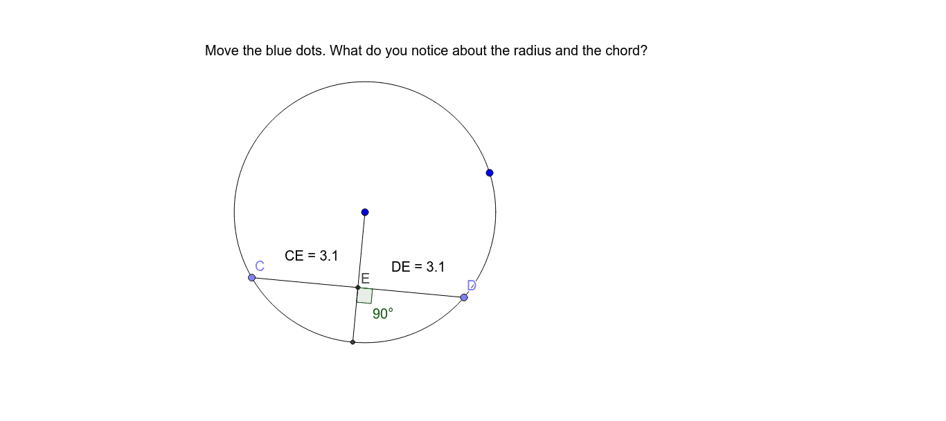 Circle theorem 7 - radius and chord – GeoGebra