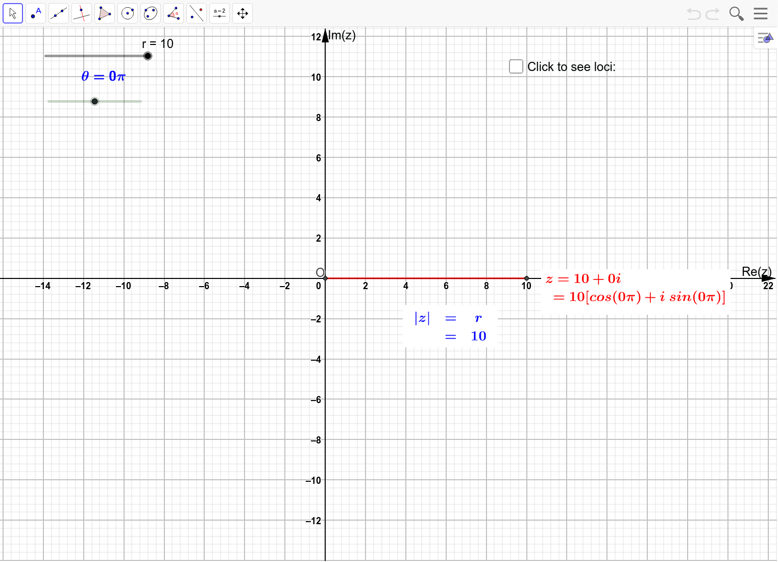 Loci in the Argand diagram introduction. – GeoGebra