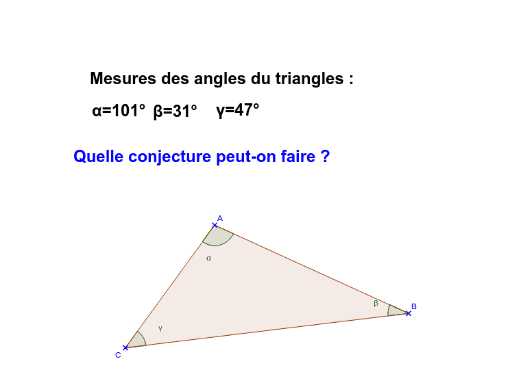 Conjecture angles triangle 1 – GeoGebra